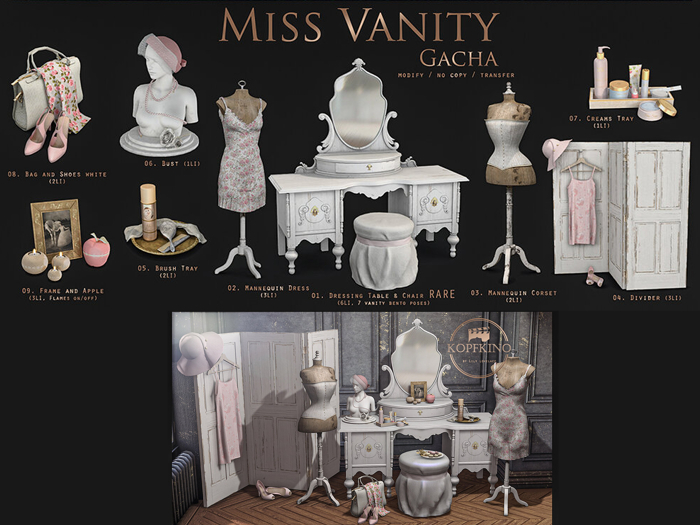 Second Life Marketplace - 03. KOPFKINO - Miss Vanity - Mannequin Corset ...