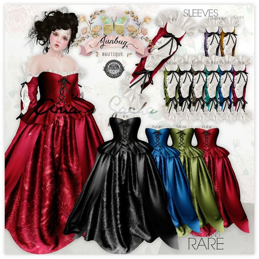 Second Life Marketplace - *{Junbug}* Aria Sleeves [Azure] - XS