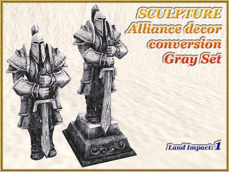 Second Life Marketplace - SCULPTURE Alliance decor conversion Gray Set ...