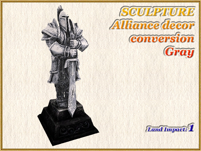 Second Life Marketplace - SCULPTURE Alliance decor conversion Gray (1 ...