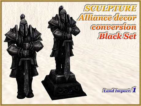 Second Life Marketplace - SCULPTURE Alliance decor conversion Black Set ...