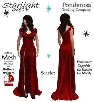 Second Life Marketplace - Starlight Dress - Scarlet