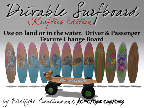 Second Life Marketplace - Drivable Surfboard-Krafties Edition