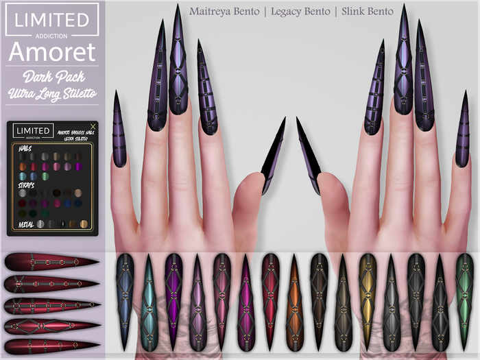 Second Life Marketplace - Limited Addiction - Amoret Harness Nails With ...