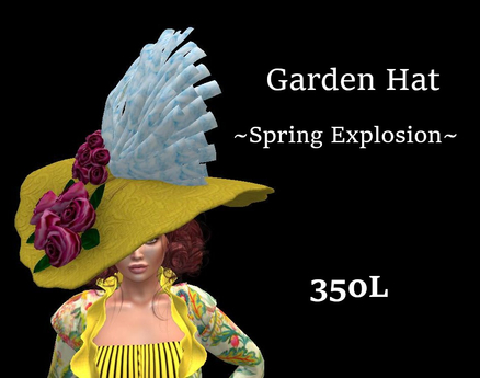 Second Life Marketplace - ~Blue Whiskey~ Garden Hat Spring Explosion