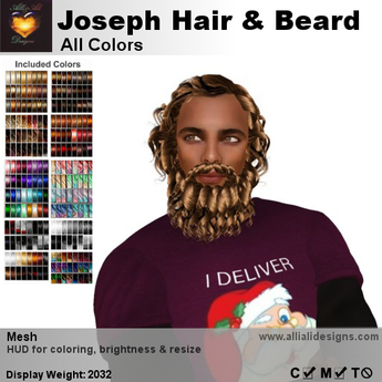 Second Life Marketplace - A&A Joseph Hair & Beard All Colors V2, boxed