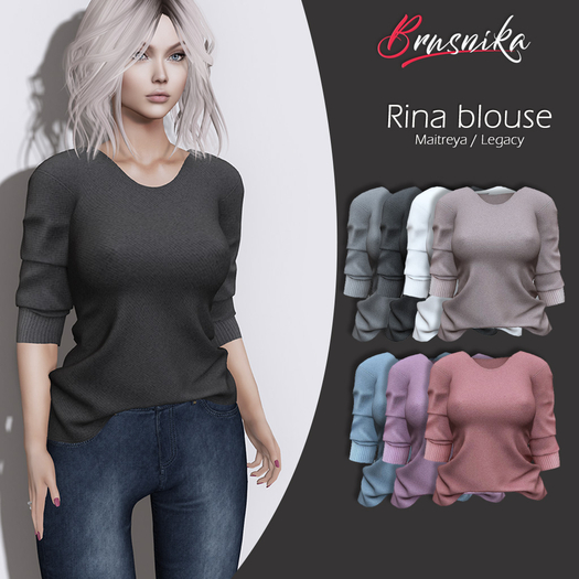 Second Life Marketplace - -Brusnika-Rina blouse FatPack