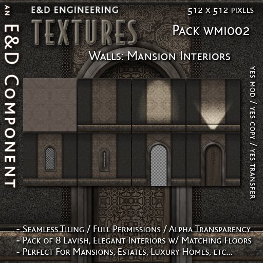 Second Life Marketplace - [WMI002] 8 Elegant Mansion Wall Textures ...