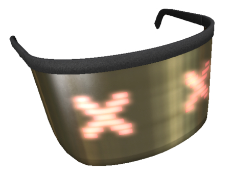 Second Life Marketplace - #hashbang! - Cyber Mask Gacha - Visor Gold/Red
