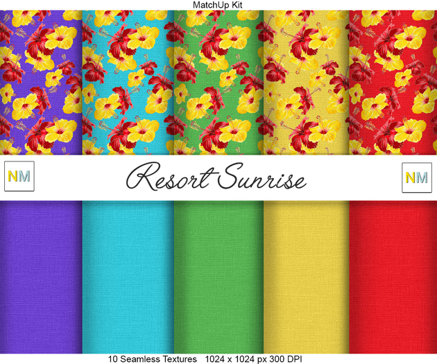 Second Life Marketplace - Resort Sunrise Matchup Kit 10 Seamless ...