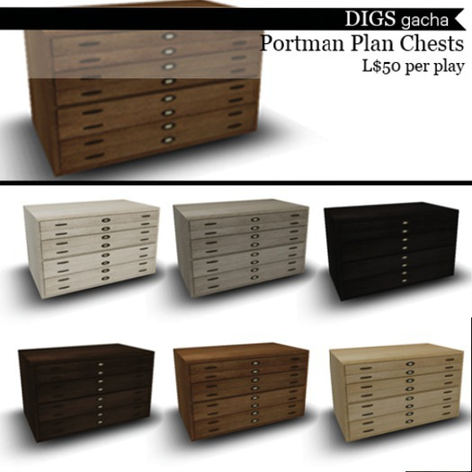 Second Life Marketplace - DIGS - Portman Plan Chest (TheArcade) - Black ...