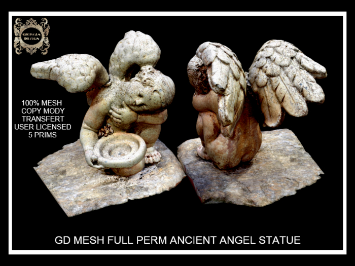 Second Life Marketplace - GD MESH FULL PERM ANCIENT ANGEL STATUE