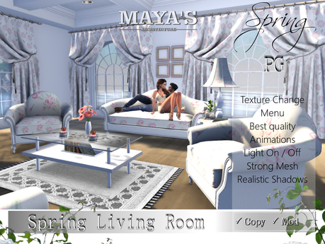 Second Life Marketplace - Maya's - Spring Living Room - PG