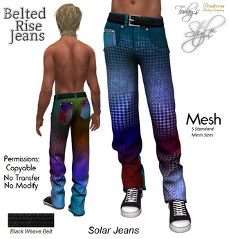Second Life Marketplace - Belted Rise Jeans Solar