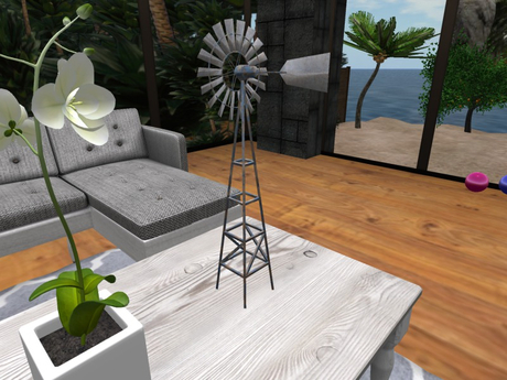 Second Life Marketplace - TM Small Metal Windmill - Touch blades to ...