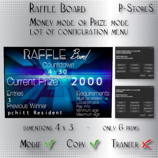 Second Life Marketplace - RAFFLE BOARD 1.B2 - UNPACK (wear me)