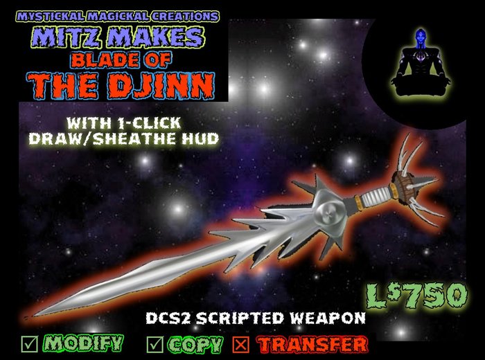 Second Life Marketplace - DCS2 Scripted Sculpty Sword- Blade of the Djinn
