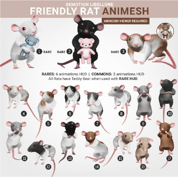 Second Life Marketplace - SEmotion Libellune Friendly Rat Animesh #10
