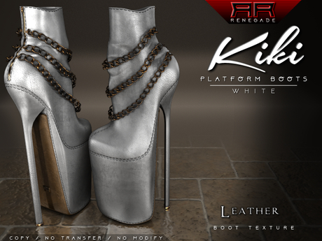 Second Life Marketplace - [Renegade] Kiki Platform Ankle Boots - White
