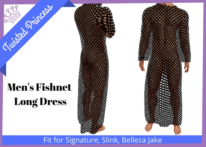 Second Life Marketplace - TP- Black Fishnet Men's Dress