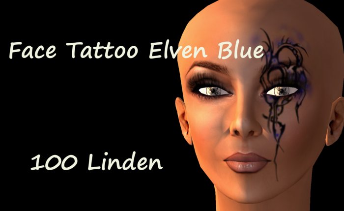 Second Life Marketplace - Face Tattoo Elven Blue