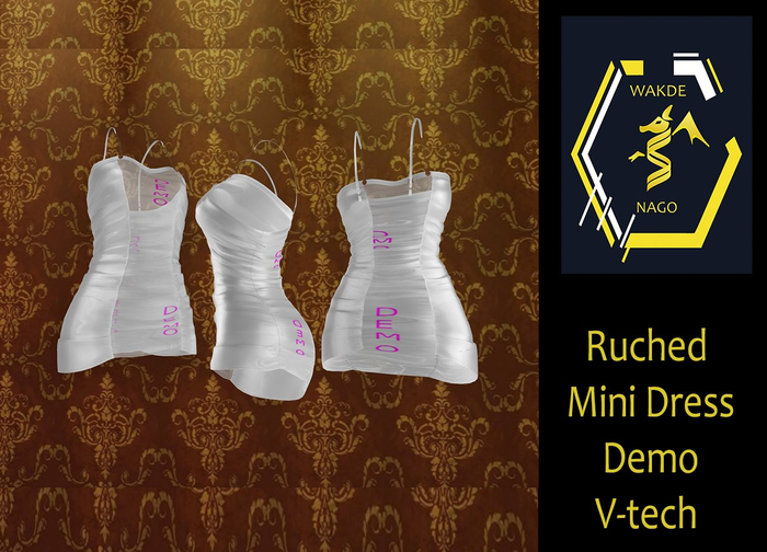 Second Life Marketplace - WN Ruched Mini-dress for V-tech-DEMO