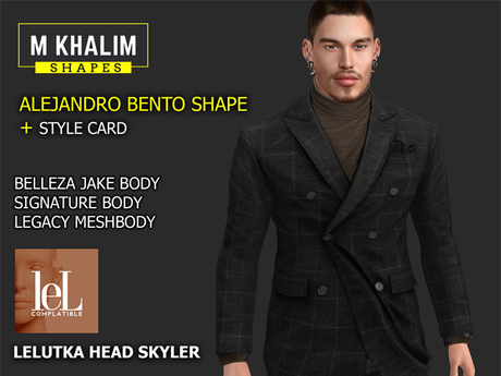 Second Life Marketplace - ALEJANDRO BENTO MALE SHAPE FOR LELUTKA HEAD ...
