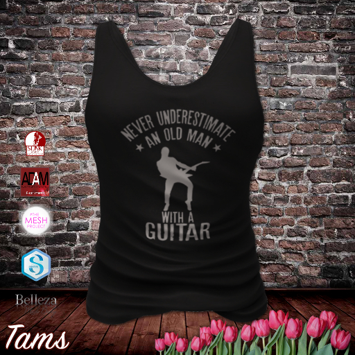 Second Life Marketplace - Men's Tank Top - Old Man Guitar