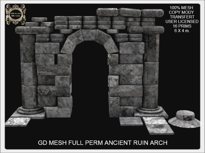 Second Life Marketplace - GD MESH FULL PERM ANCIENT RUIN ARCH