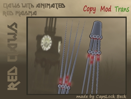 Second Life Marketplace - Claws with animated red light
