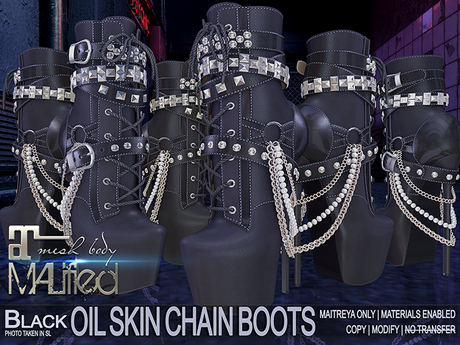 Second Life Marketplace - 50% OFF COPY/MOD MALified: Chain Boots Oil ...