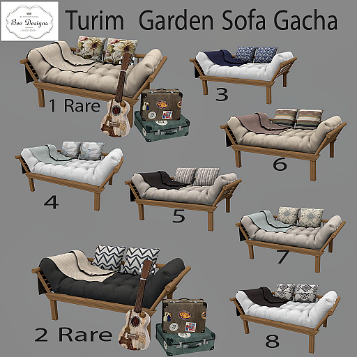 Second Life Marketplace - .:Bee Designs:. Turim Garden Sofa Gacha 7