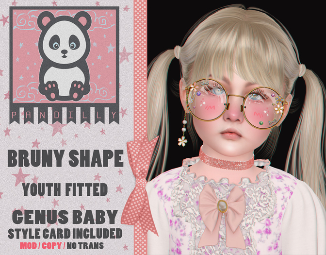 Second Life Marketplace - [P] Bruny Shape Youth Fitted for Genus Baby Face