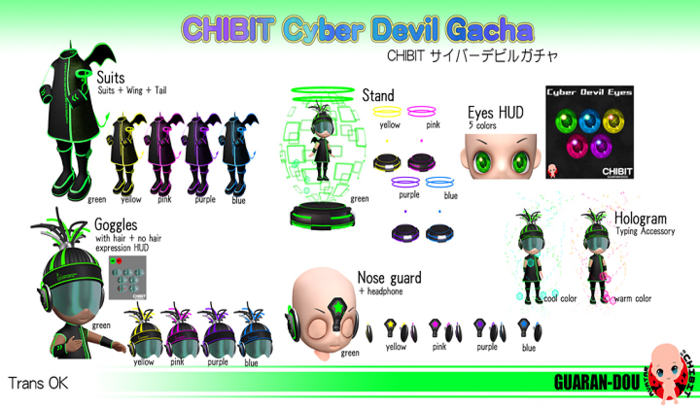 Second Life Marketplace - *G-D* CHIBIT Cyber Devil goggles(purple)