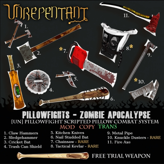 Second Life Marketplace - [UN] Pillow Fight! - Zombie Apocalypse Pipe Box