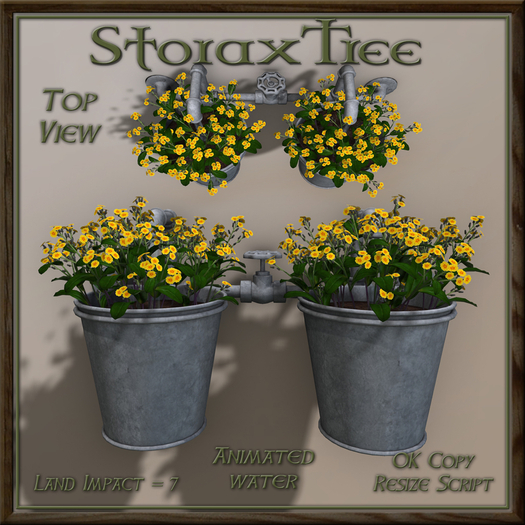 Second Life Marketplace - Faucet & Bucket Wall Planter A3