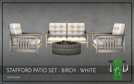 Second Life Marketplace - ~The Green Door~ Stafford Patio Set - Birch ...