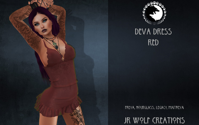 Second Life Marketplace - Deva Dress Red ADD ME (JR Wolf Creations)