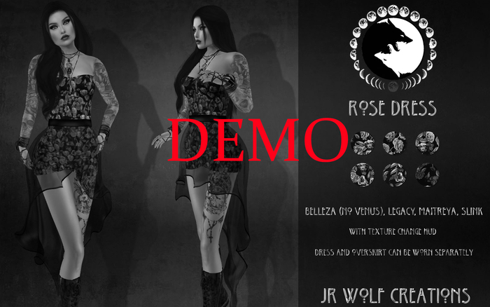 Second Life Marketplace - Rose Dress DEMO ADD ME (JR Wolf Creations)