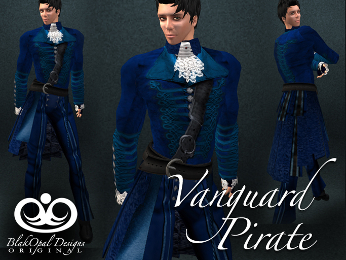 Second Life Marketplace - Vanguard Pirate Outfit - Blue