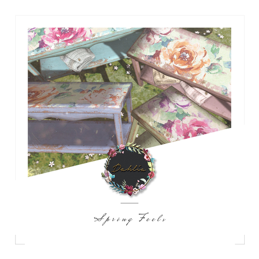 Second Life Marketplace - Dahlia - Spring Feels - Working Table - FATPACK