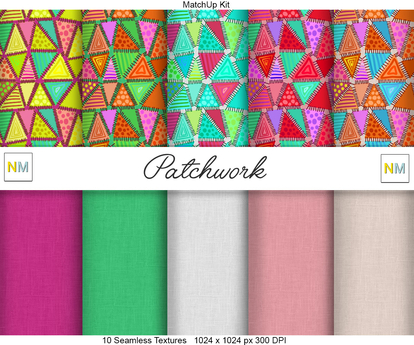 Second Life Marketplace - Patchwork Matchup Kit 10 Seamless Textures NM