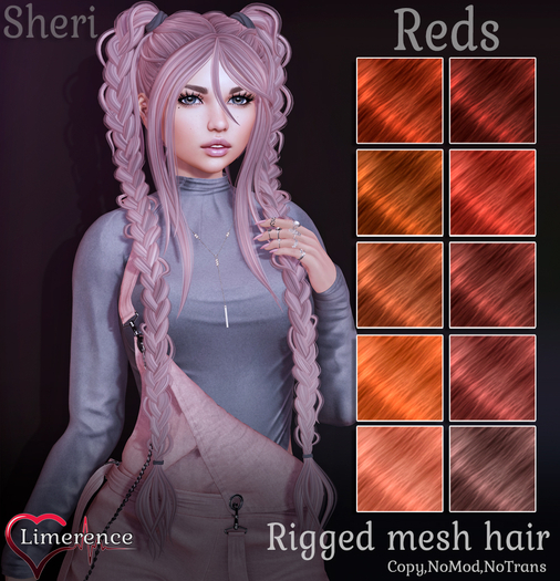 Second Life Marketplace - {Limerence} Sheri hair-Reds