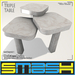 Second Life Marketplace - SMASH - Triple Table (White Marble)