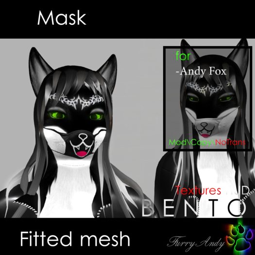 Second Life Marketplace - Furry Andy - Mask for Andy Fox