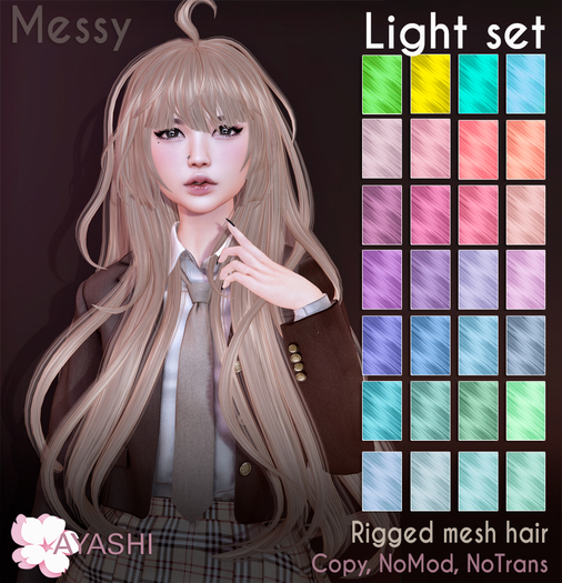 Second Life Marketplace - [^.^Ayashi^.^] Messy hair-Light set
