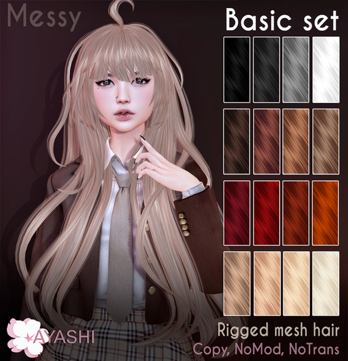 Second Life Marketplace - [^.^Ayashi^.^] Messy hair-Basic set