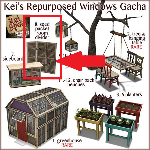 Second Life Marketplace - 8. Kei's Repurposed Window Gacha (room divider)