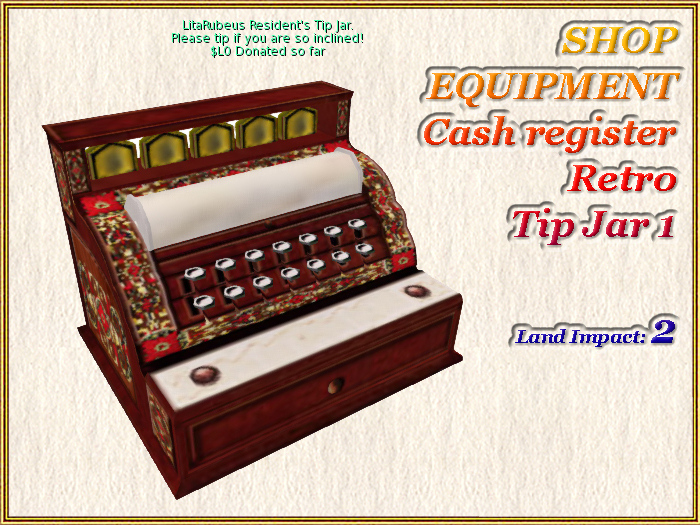Second Life Marketplace - SHOP EQUIPMENT Cash register Retro Tip Jar 1 ...