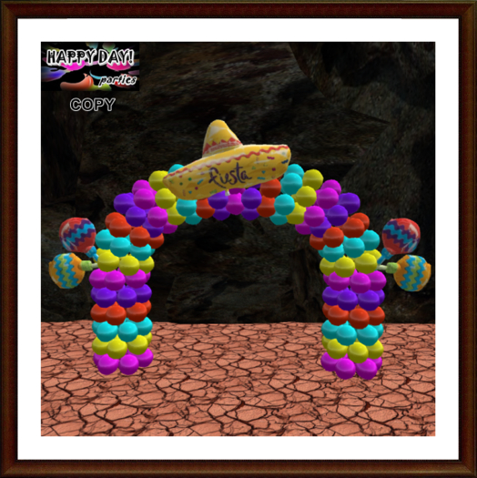 Second Life Marketplace - Mexico - Fiesta Arch Balloons Sombrero